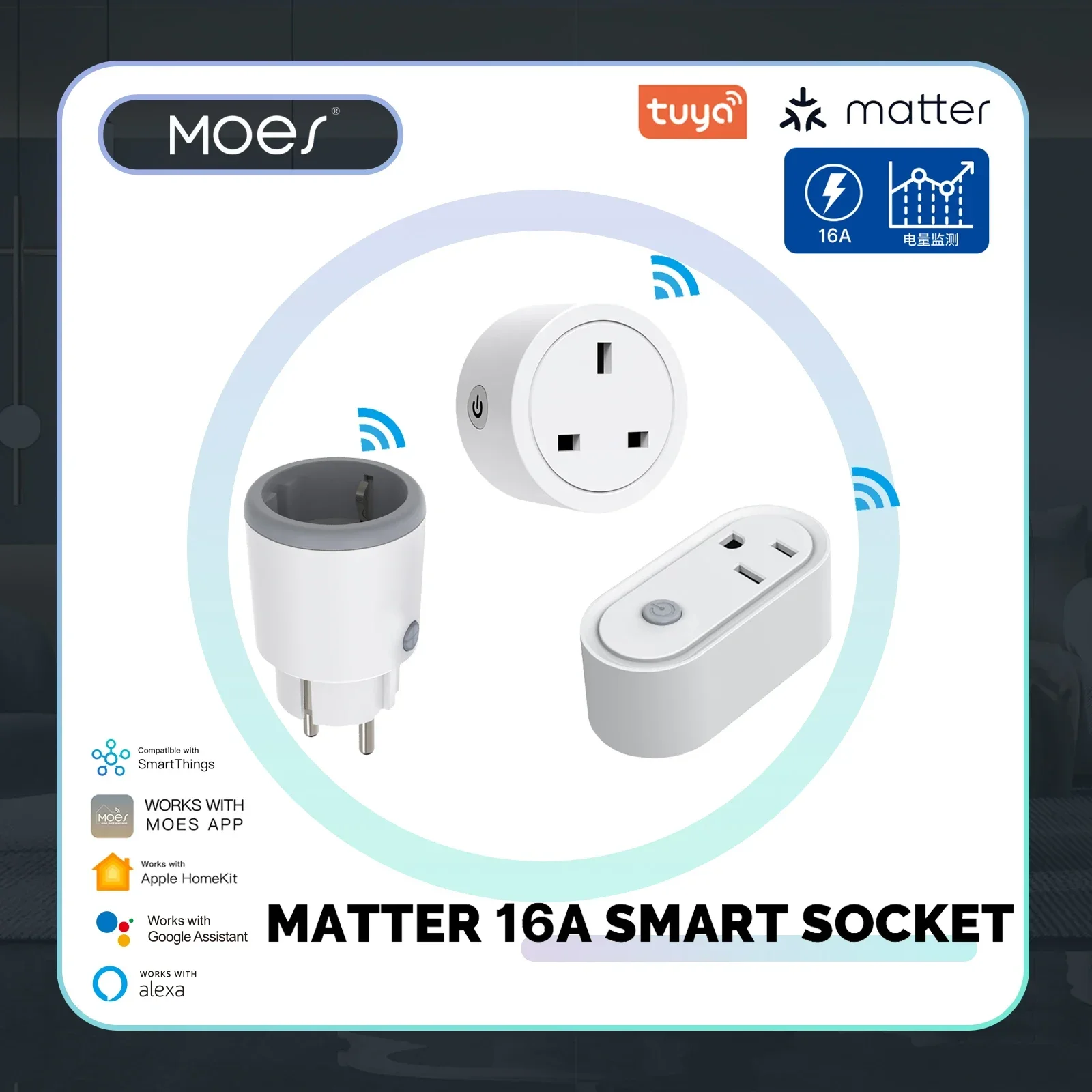 MOES-Smart-EU-US-UK-Plug-Matter-WiFi-Socket-15-16A-Timer-Outlet-Power ...