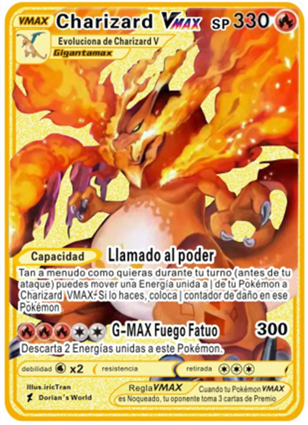 1Pcs Metal Card Spanish Version Anime Figure Charizard Pikachu Battle ...