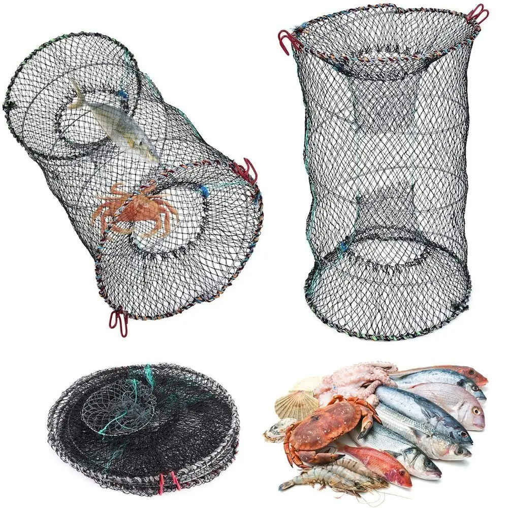Foldable-Trap-NET-Round-Crab-Net-Lobster-Catcher-Pot-Fishing-Net ...