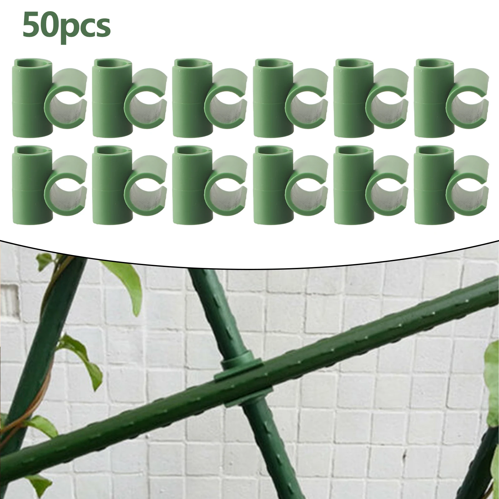 50pcs Plastic Plant Trellis Connector Clip Garden Vegetable Frame Rod ...