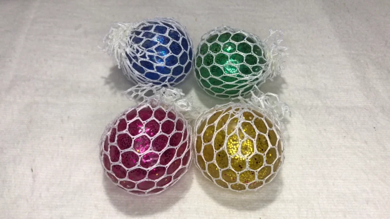Squishy Mesh Ball in multicolor with glitter | Daraz.pk