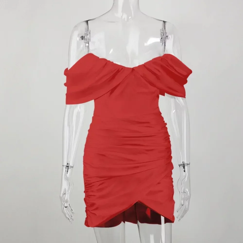 Sexy-Women-Corset-Dress-Bodycon-Satin-Off-Shoulder-Mini-Elegant-Dress ...