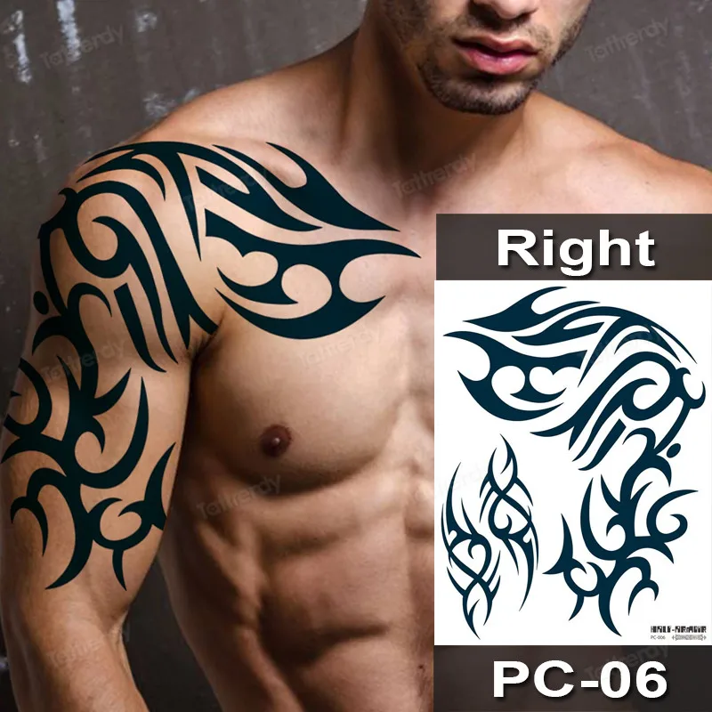 Tribal Dragon Chest Tattoo