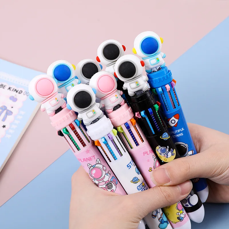 24Pcs-Lot-Cute-Astronaut-Ten-Color-Ballpoint-Pen-10-Colors-Pen-Student ...