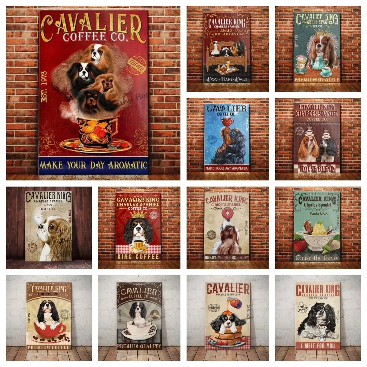 Vintage-Cavalier-King-Charles-Spaniel-Metal-Sign-Retro-Coffee-Wall ...