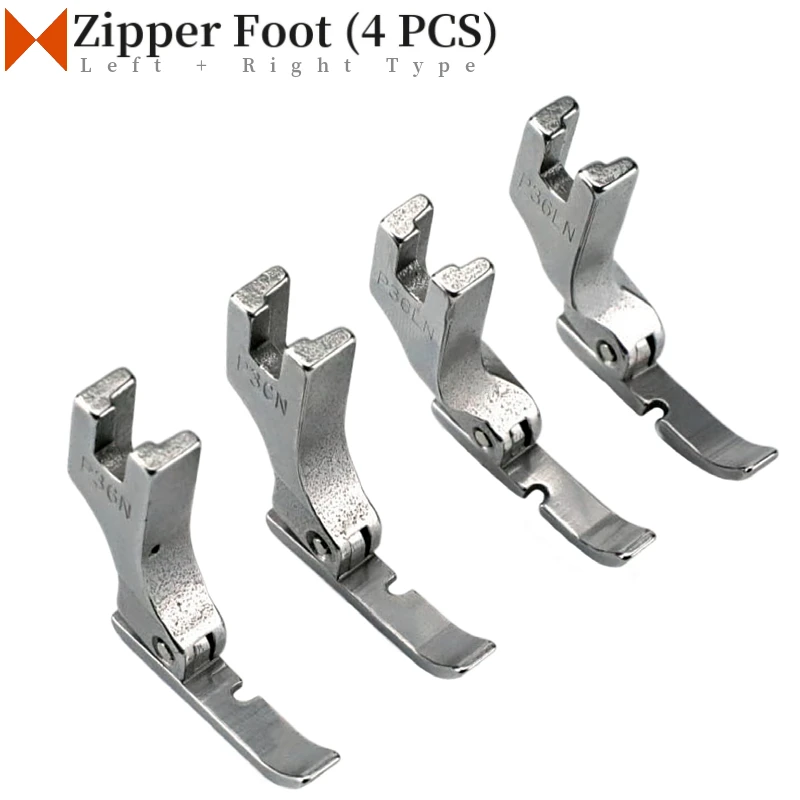 JUKI Brother Singer Feet Hicello 4-Piece Zipper Presser Foot Set ...