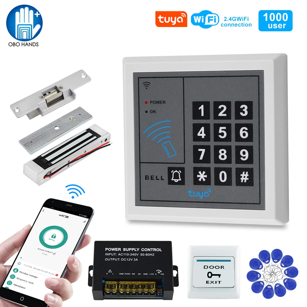 Door Access Control System Kit Wifi Tuya RFID Keypad Access Controller ...