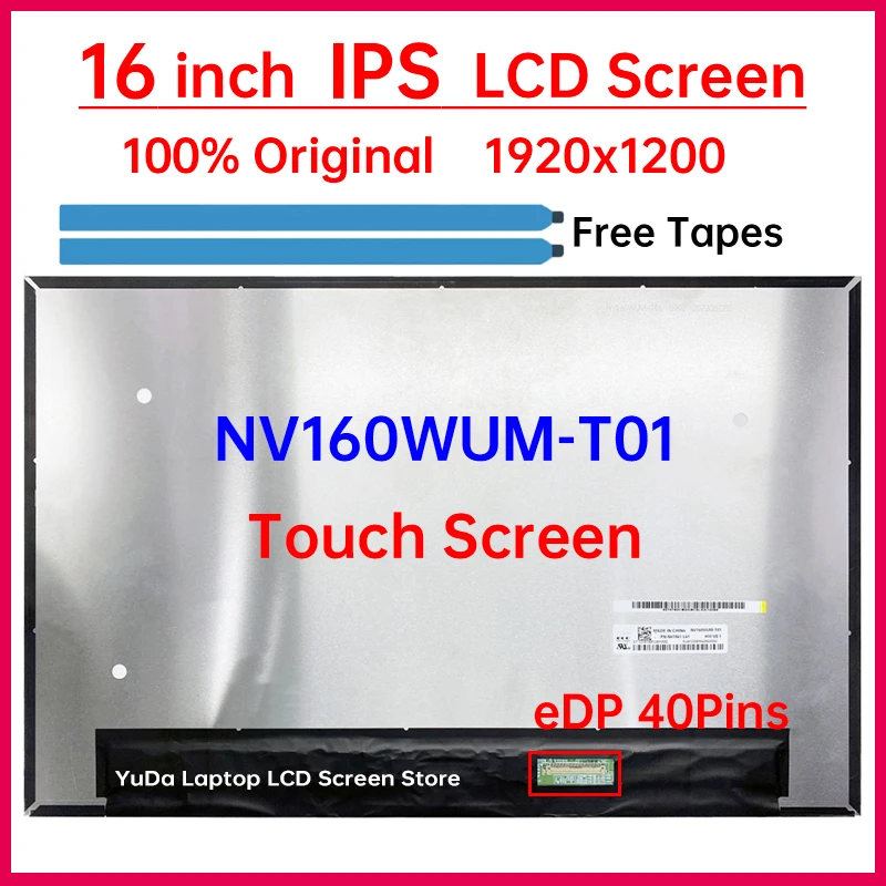 16" Laptop LCD Touch Screen NV160WUM T01 NV160WUM-T01 V8.1 Display ...