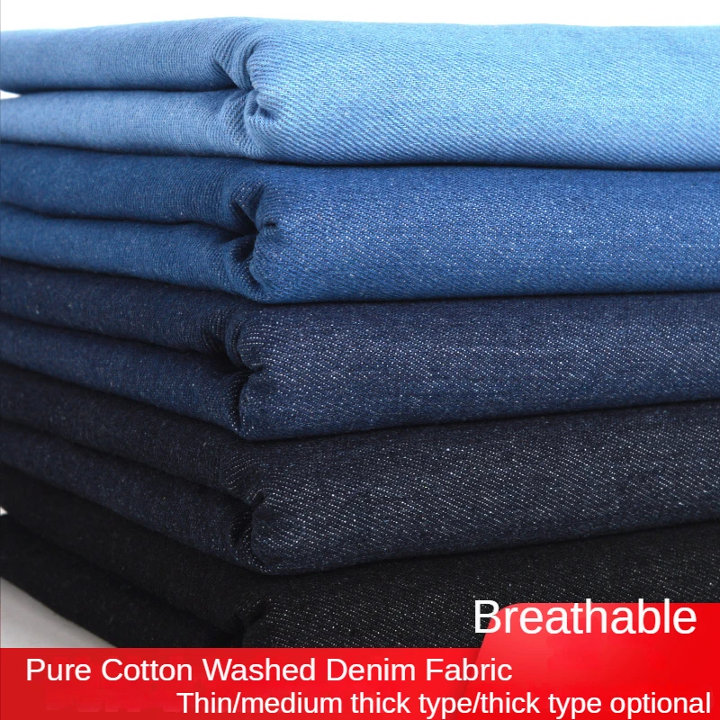 Denim-Fabric-By-The-Meter-for-Jeans-Clothes-Coat-Sewing-Washed-cotton ...