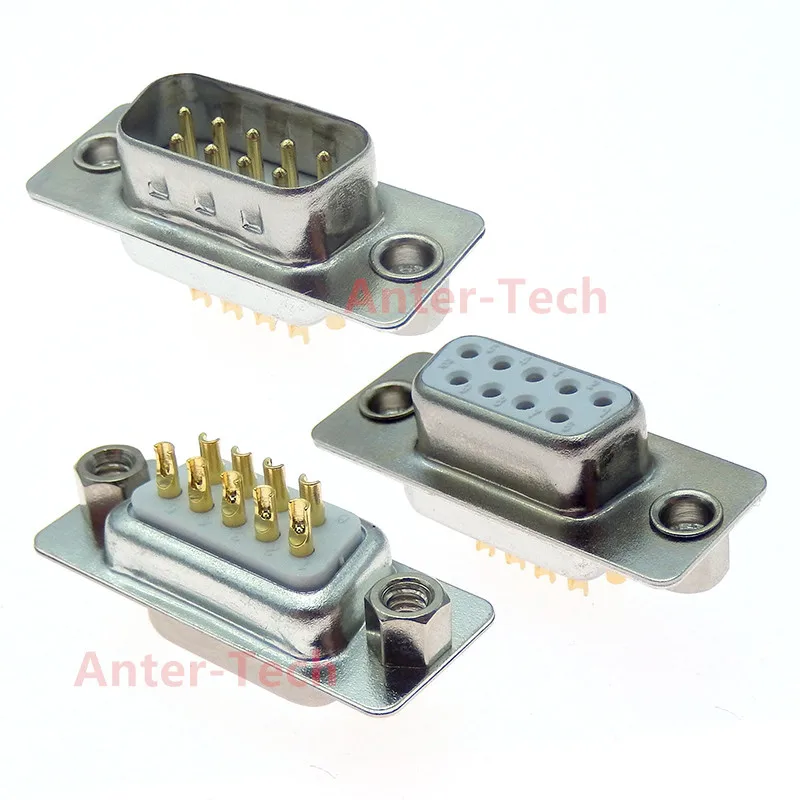 Conector de puerto serie DB9 sólido chapado en oro, 1 piezas, 3U, con ...