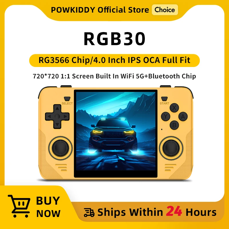 POWKIDDY-RGB30-Yellow-720-720-4-Inch-Ips-Screen-Built-in-WIFI-RK3566 ...