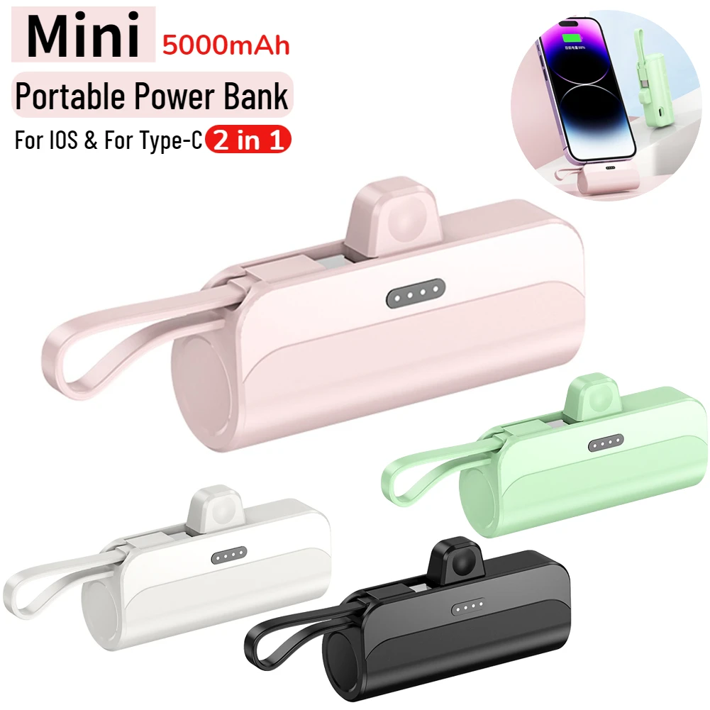 Power Bank 5000mAh Portable Charger Fast Charge Phone Spare External ...