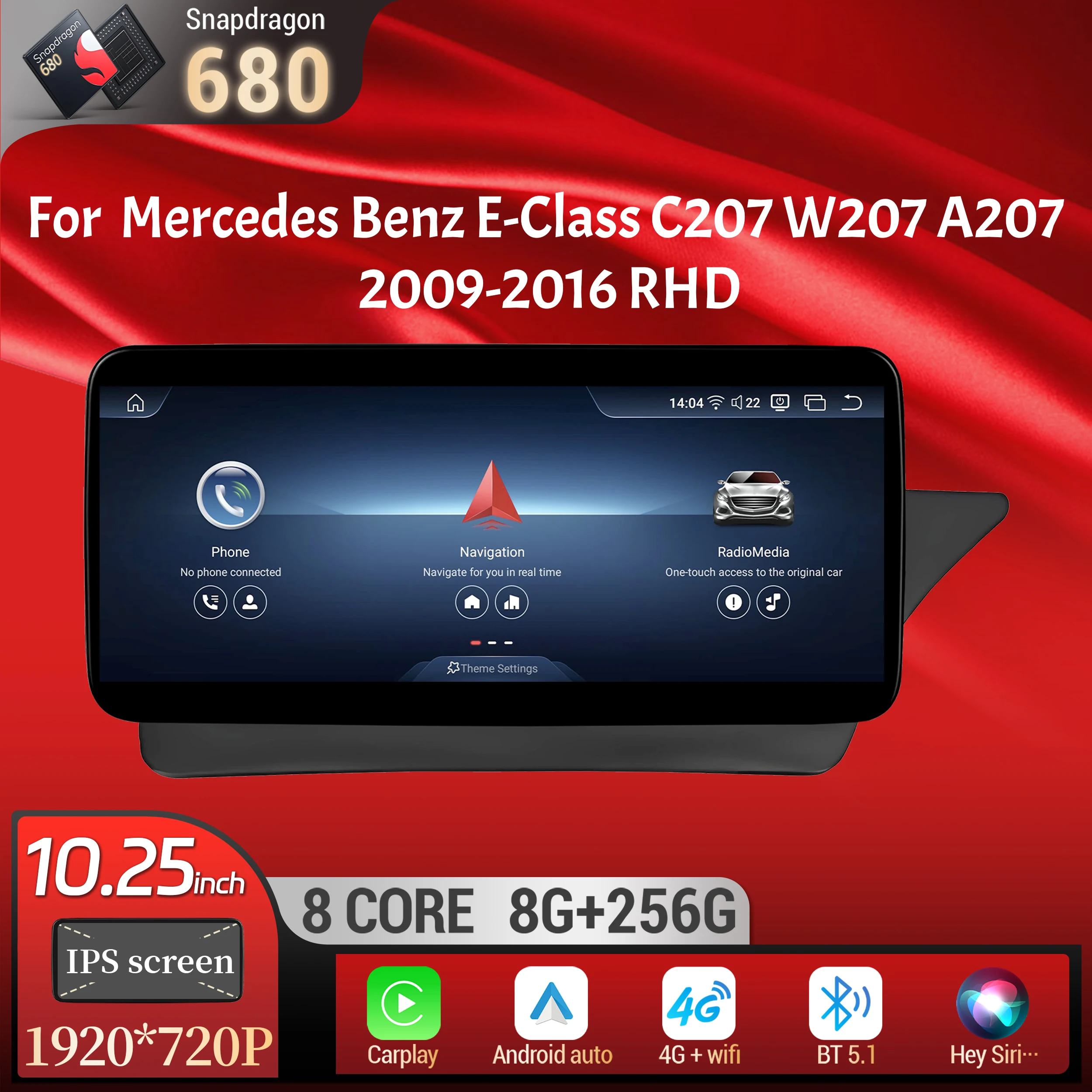 10.25"Right Hand Drive Car Radio For Mercedes Benz E-Class C207 W207 ...