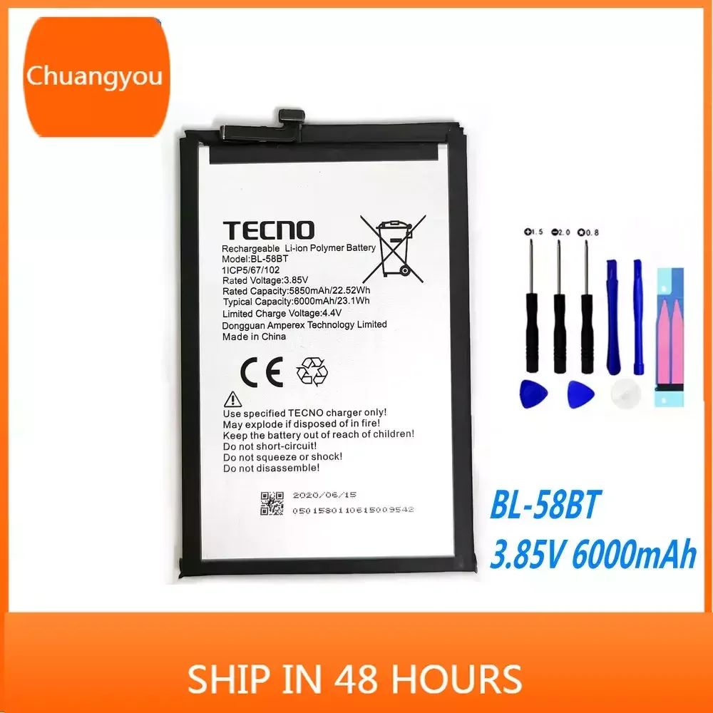 3-85V-6000mAh-BL-58BT-Battery-For-TECNO-LC7-SPARK-6-Air-KE6-Pouvoir-4 ...