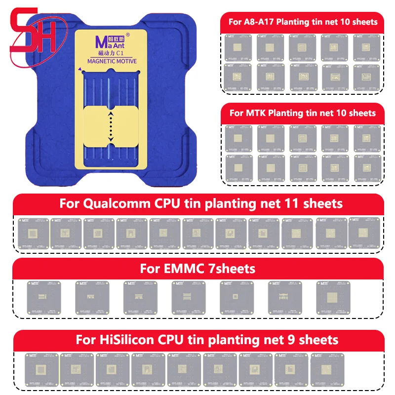 MaAnt-C1-BGA-Reballing-Stencil-Platform-For-iPhone-A8-A17-Motherboard ...