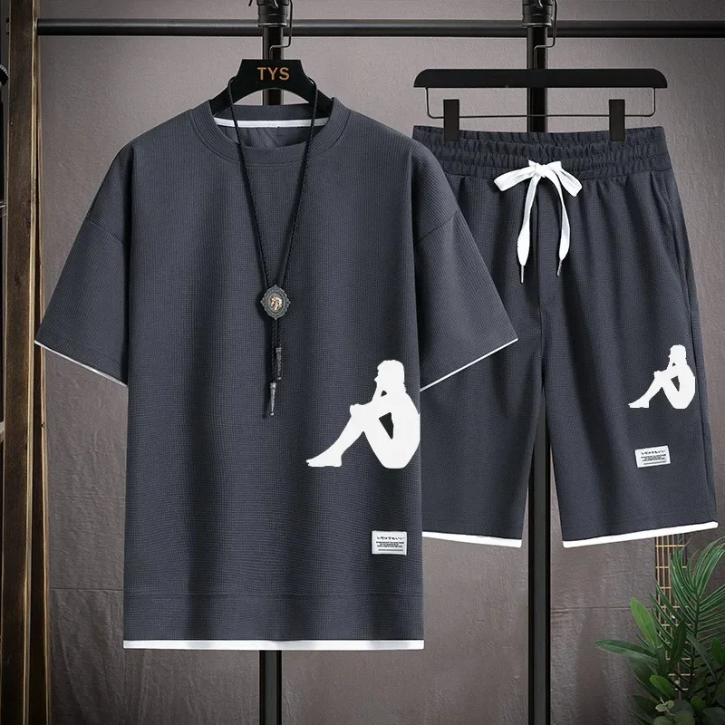 Summer-Men-s-Sets-Fashion-Korean-Tracksuit-Men-Short-Sleeve-T-Shirts ...