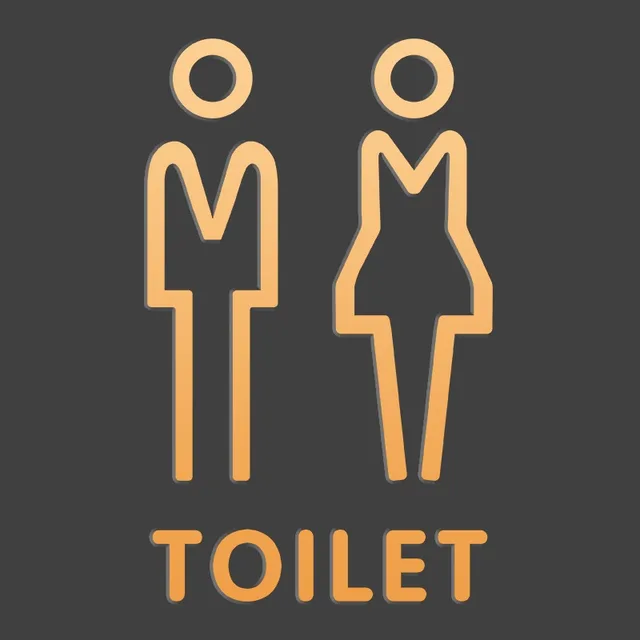 Acrylic Modern Toilet Sign Bathroom Logo Washroom Signage WC Door Plate ...