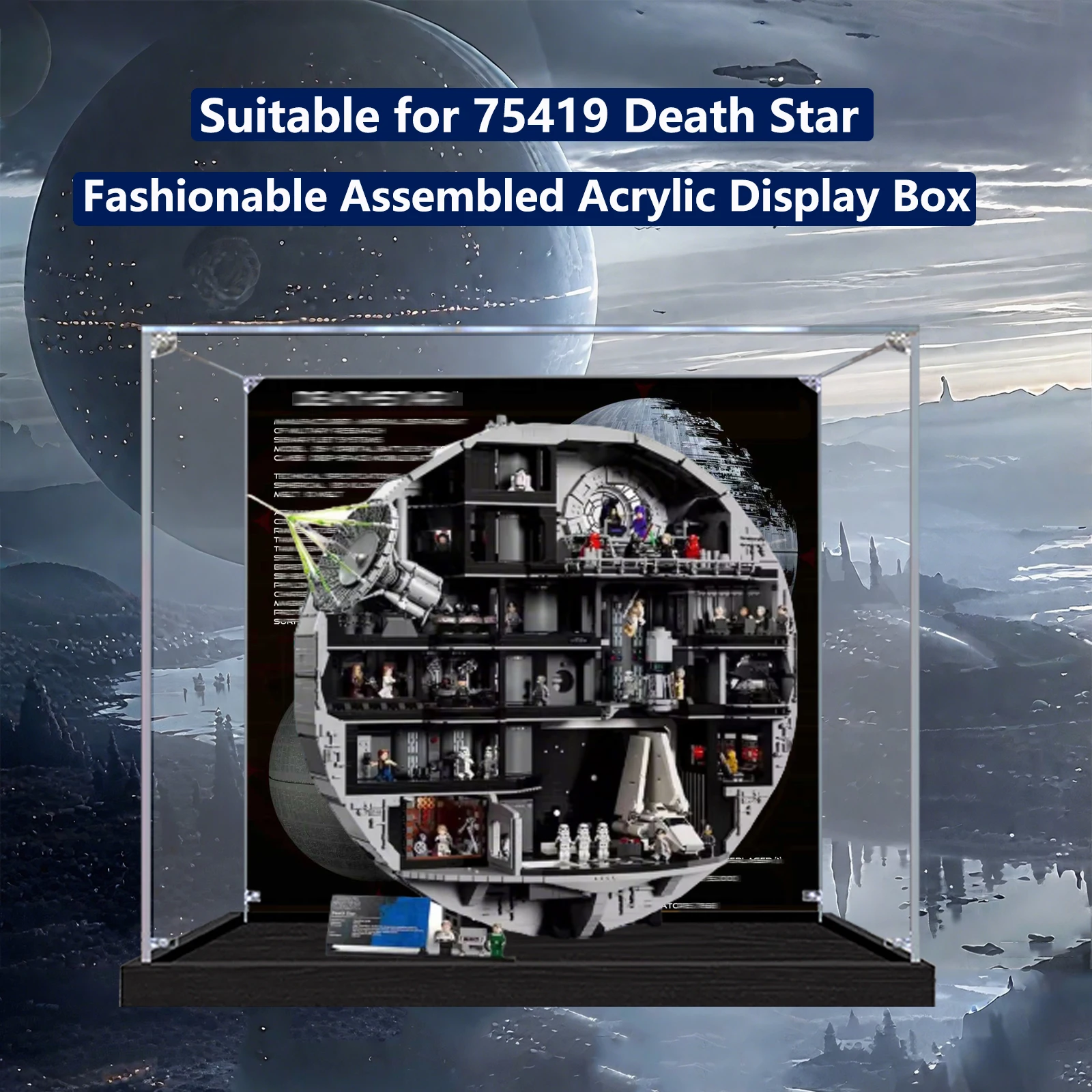 Acrylic Display case for Lego 75419 Death Star - Dustproof display ...