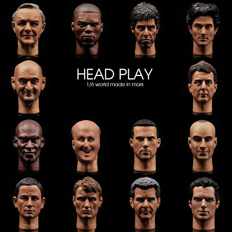 1-6-Men-Solider-Head-Sculpt-Hannibal-Agent-Daniel-Western-Movie-Stars ...
