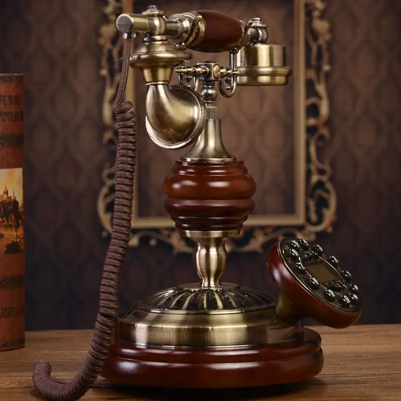 Solid Wood Digital Telephone Landline Classic Vintage Antique Telephone ...