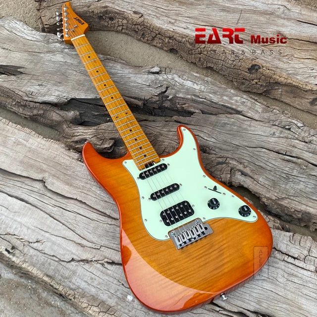 EART NK-C3 Honey Burst Electric Guitar,Roasted Maple Neck,Stainless ...