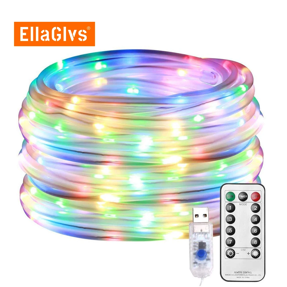 Lampu Tali LED 8 Mode Lampu Tali Dapat Diredupkan, Lampu Peri Tahan Air ...