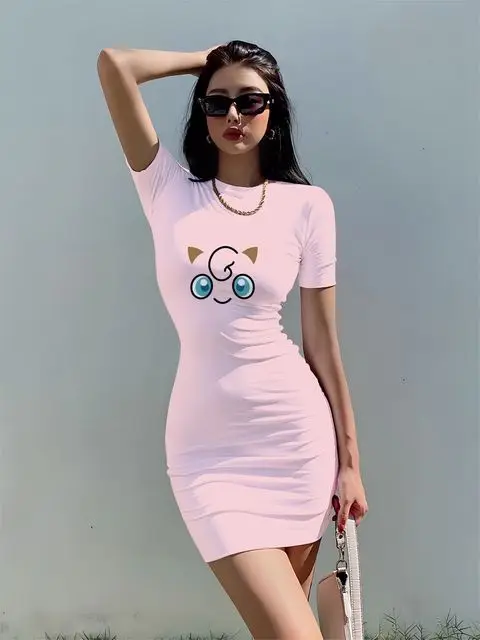 Mini-Dress-Pokemon-Evening-Dresses-for-Women-2023-Y2k-Pikachu-Cartoon ...