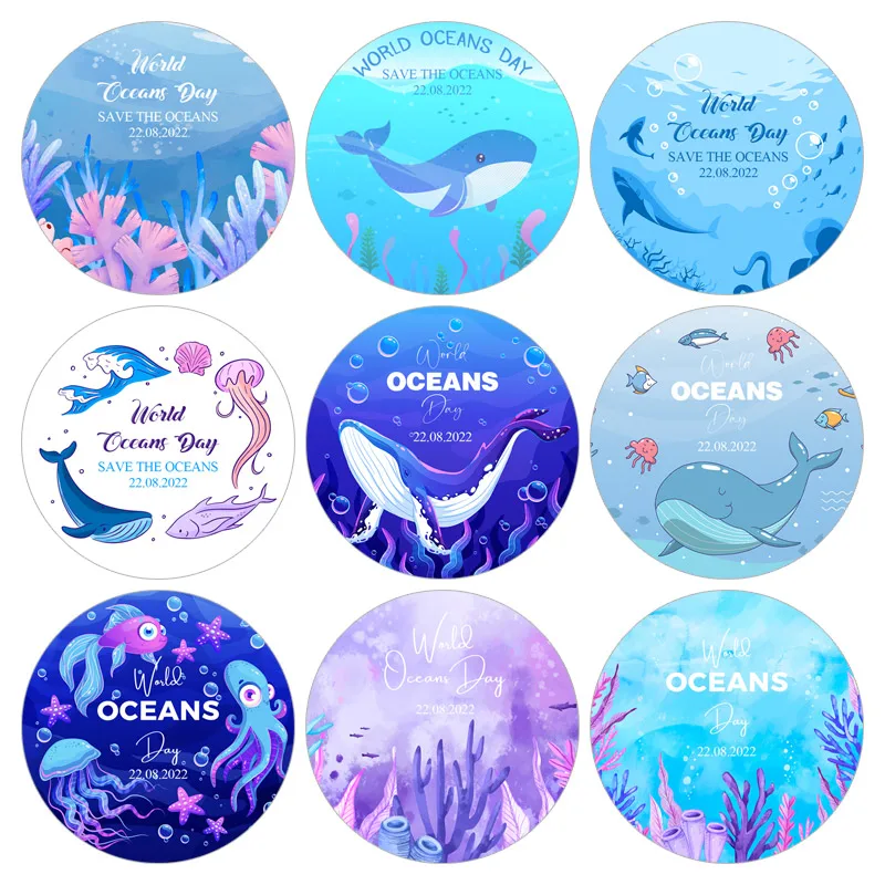 Custom-Stickers-Ocean-Theme-Cartoon-Shark-Under-Sea-Animals-Kids ...