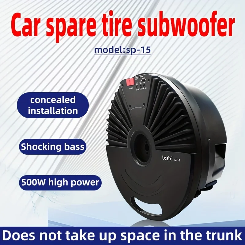 Car spare tire subwoofer, heavy-duty, active bass with amplifier, audio ...