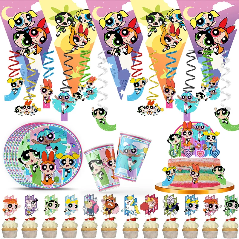 The-Powerpuff-Girls-Cartoon-Birthday-Party-banner-Decorations-Powerpuff ...