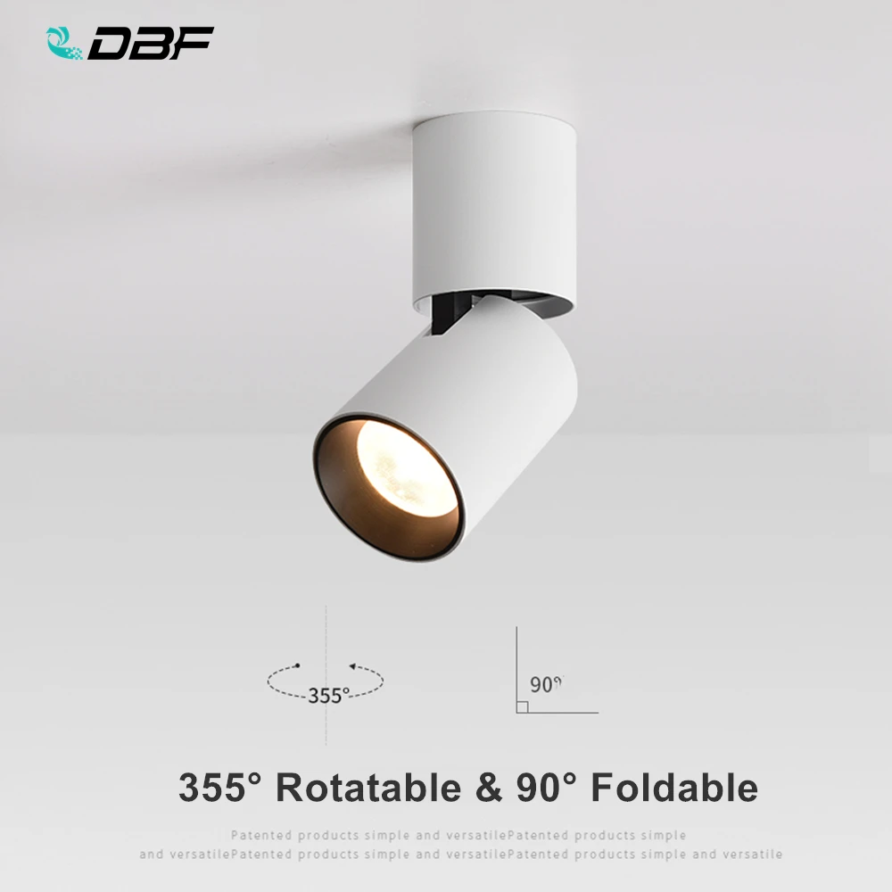 [dbf]white/black 360 Degrees Rotatable Surface Mounted Downlight 7w 12w Angle Adjustable Ceiling ...