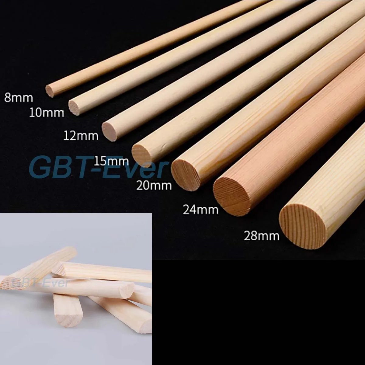 5-10Pcs-Round-DIY-Wooden-Pine-Rods-Sticks-Building-Model-Woodworking ...