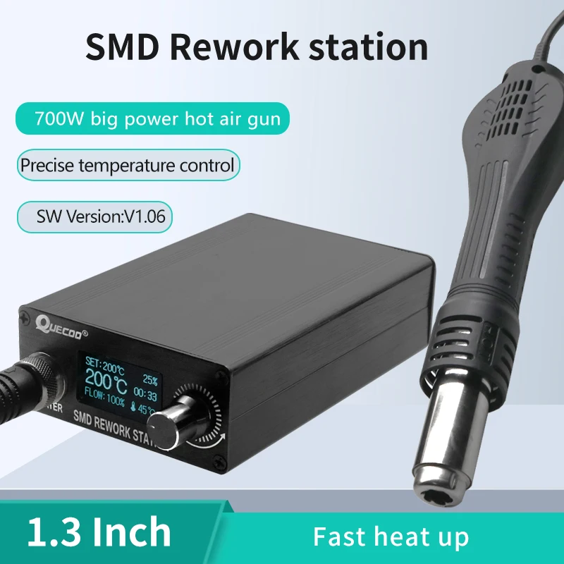 QUECOO Hot Air Gun SMD Rework Station GX16-8 Solder Dryer Handle ...