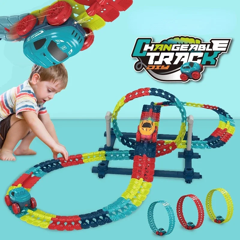 Anti-gravity-Assembled-Montessori-Track-Car-Toys-Kids-Electric-Roller ...