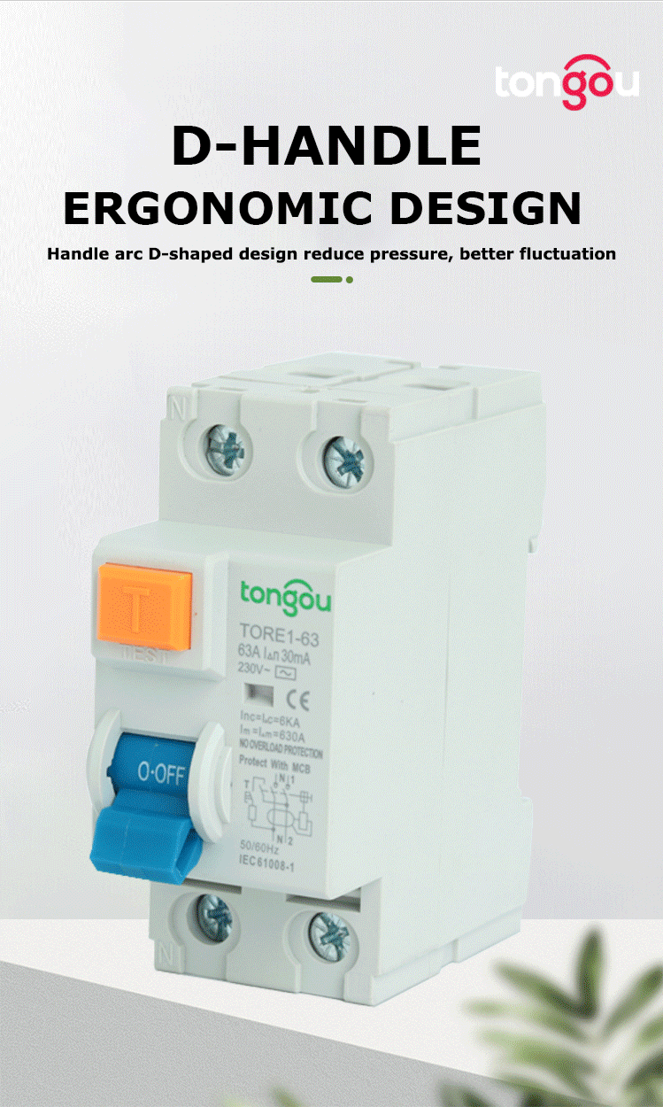 2P 16A 63A 10mA 30mA 100mA 6KA RCCB RCD 230V Electromechanic Residual ...