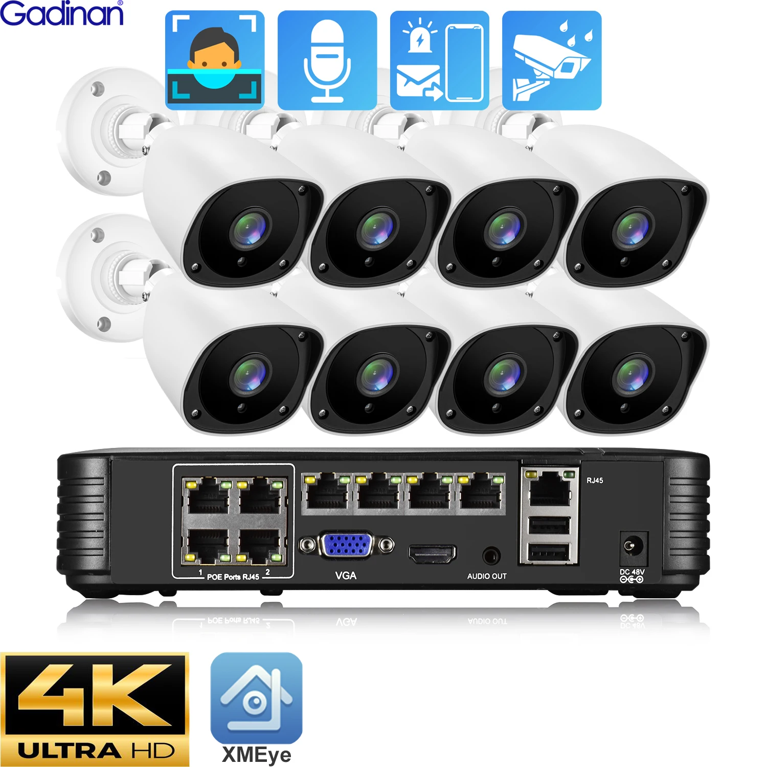 H-265-POE-Security-Camera-System-Kit-Audio-Record-8MP-Face-Detect ...