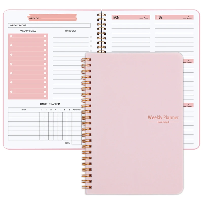 2023 Weekly Planner Undated Spiral Agenda A5 Notebook Planner Pouch 52 ...