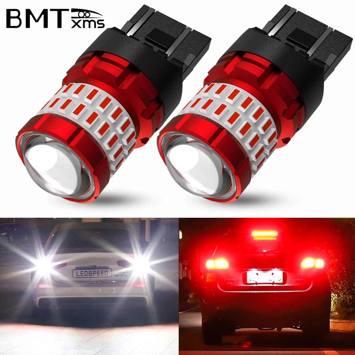 BMTxms-2pcs-T20-7440-W21W-WY21W-Led-7443-W21-5W-LED-Canbus-White-Backup ...