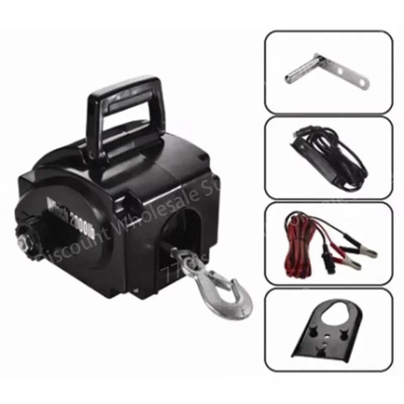 2000-Lb-Portable-Marine-yacht-Electric-Winch-Tractor-Small-Winch-Motor ...