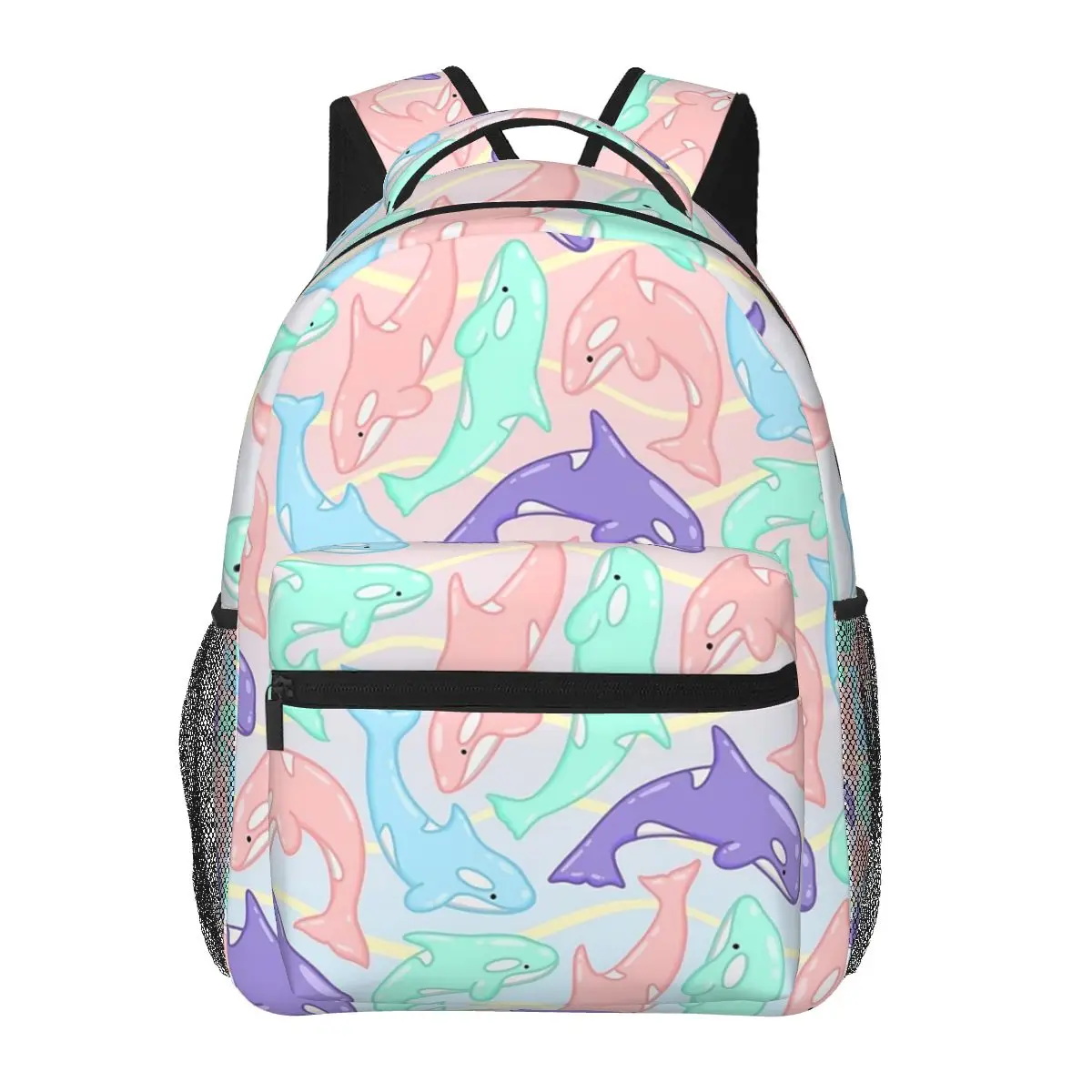 Pastel-Orca-Pattern-Backpacks-Boys-Girls-Bookbag-Students-School-Bags ...