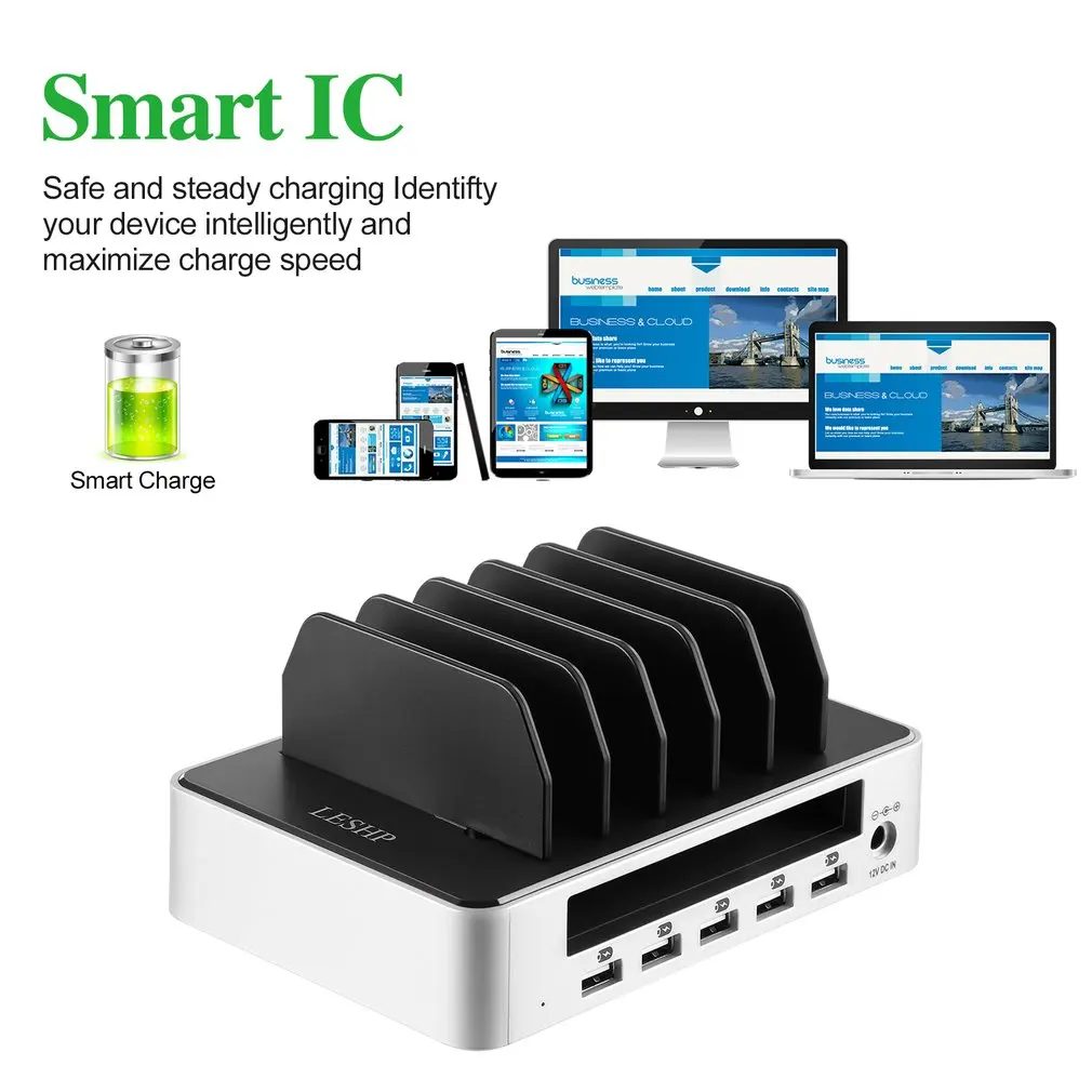 Universal-5-Ports-USB-Charging-Station-Detachable-USB-Desktop-Charger ...