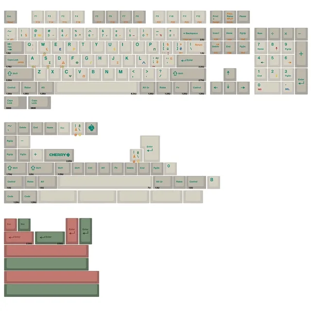 Keebox 9009 Blue Greek Keycap Hello World Side Print Cherry Profile PBT ...