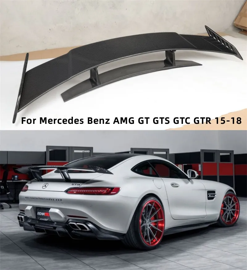 For Mercedes Benz Amg Gt Gts Gtc Gtr 2015-2018 High Quality Real Carbon Fiber Car Rear Wing ...