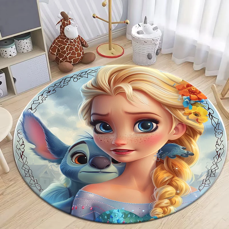 Frozen-Elsa-Princess-Printed-Round-Carpet-for-Living-Room-Bedroom-Rugs ...
