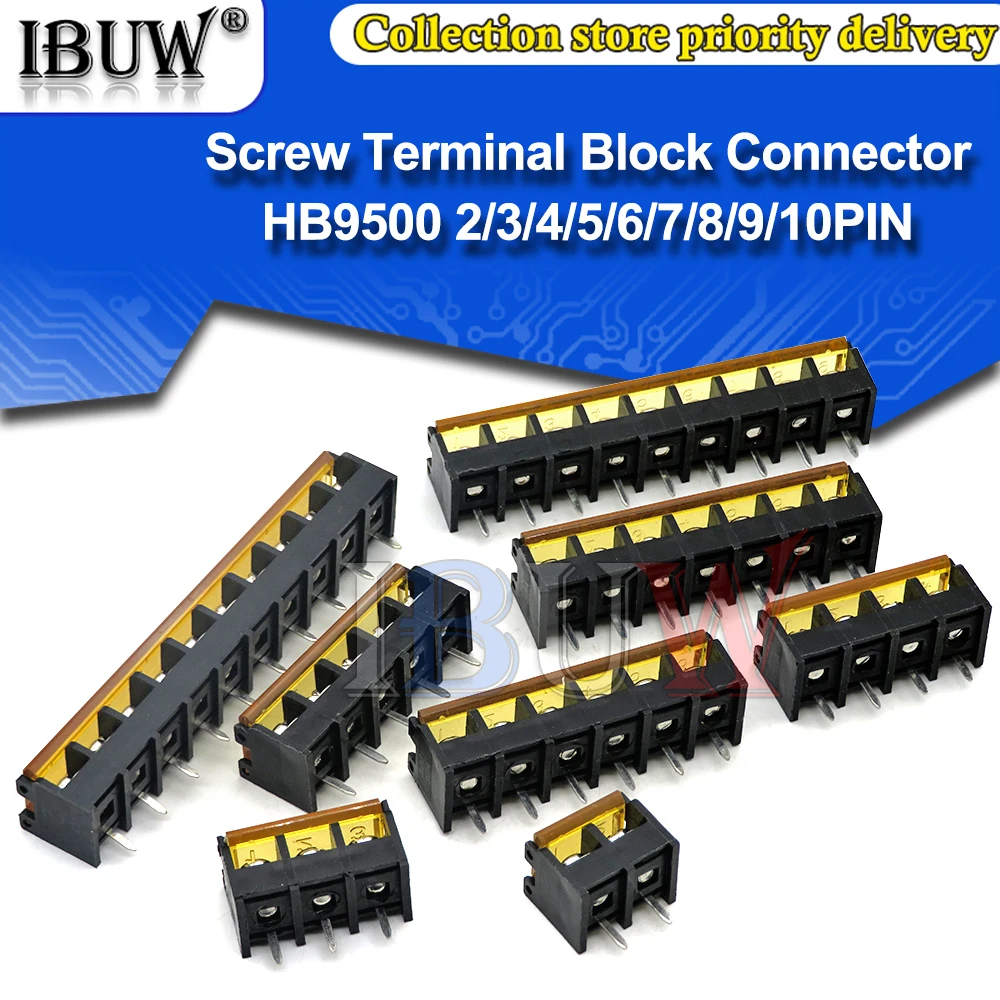 HB9500-2P-3P-4P-5P-6P-7P-8P-9P-10Pin-PCB-Screw-Terminal-Block-Connector ...