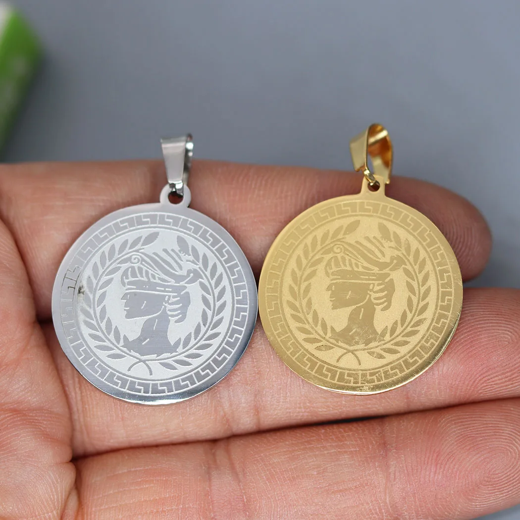 2PCS-Stainless-Steel-Athena-Goddess-of-Wisdom-Art-Medallion-DIY-Craft ...