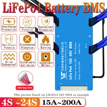 LiFePo4 리튬 배터리 보호 BMS 충전 보드 균형 보드 3.2V 셀 4S 12V 8S 24V 12S 36V 15S 16S ...