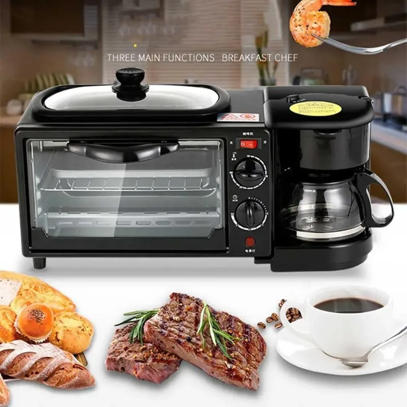 【Best-selling】3 in 1 breakfast station Coffee machine Non-stick pan ...