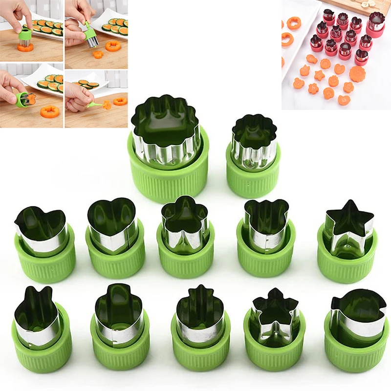 12pcs Vegetable Fruit Cutter Mold Food Stainless Steel Mould Tool,11 2022