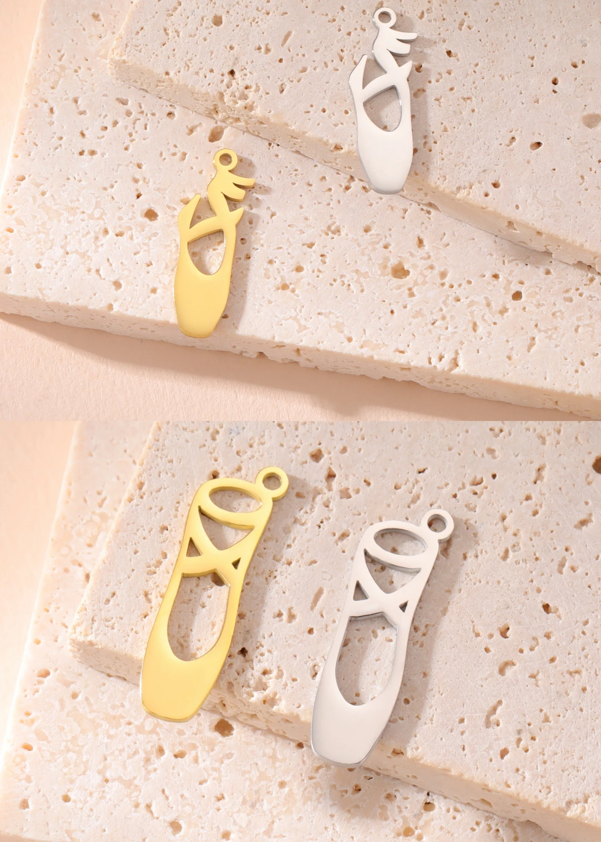 5pcs/lot Romantic Dancer Stainless Steel Sports Ballet Shoes Pendants ...
